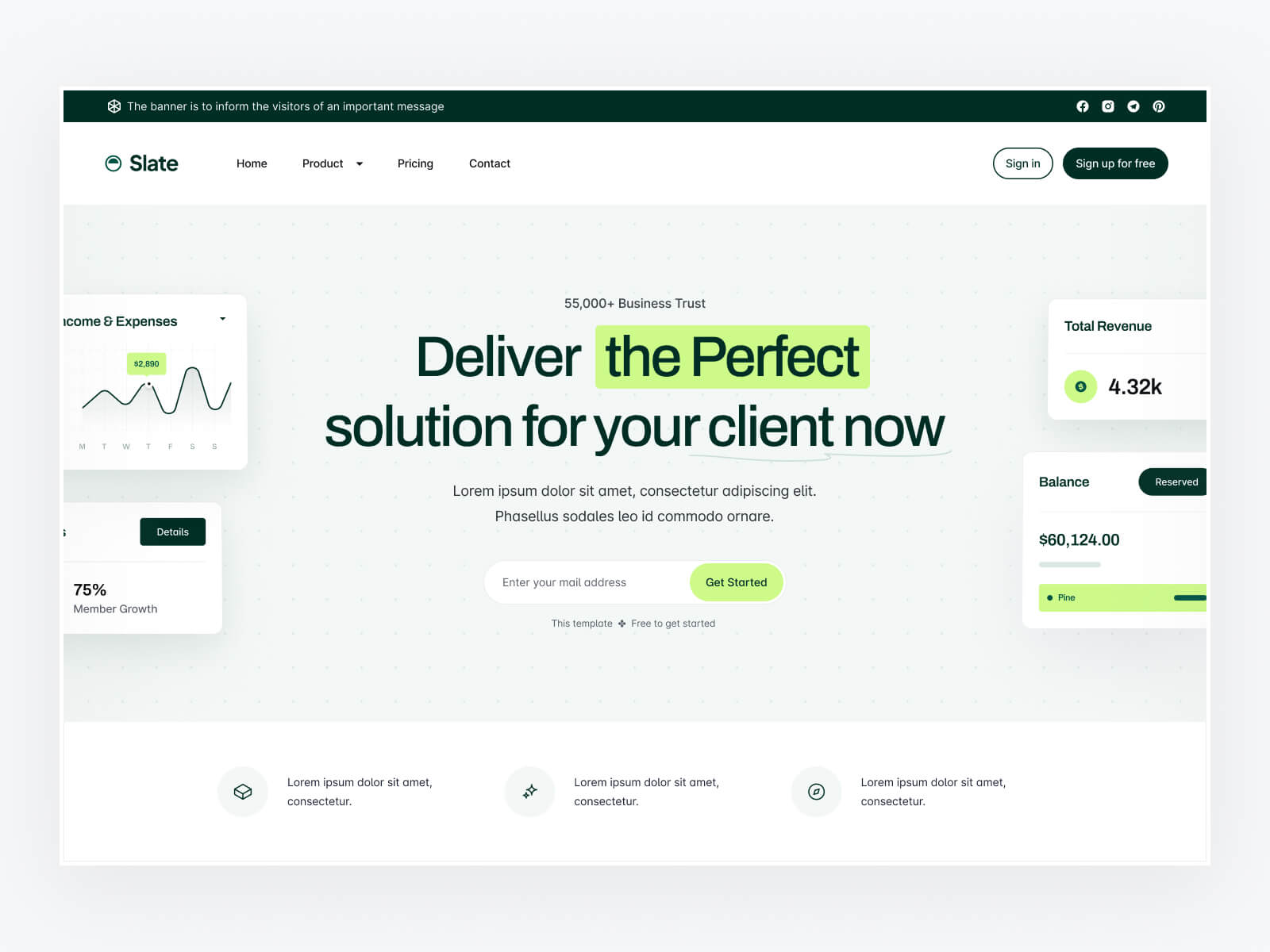 Slate SaaS Template Template | Flowbase