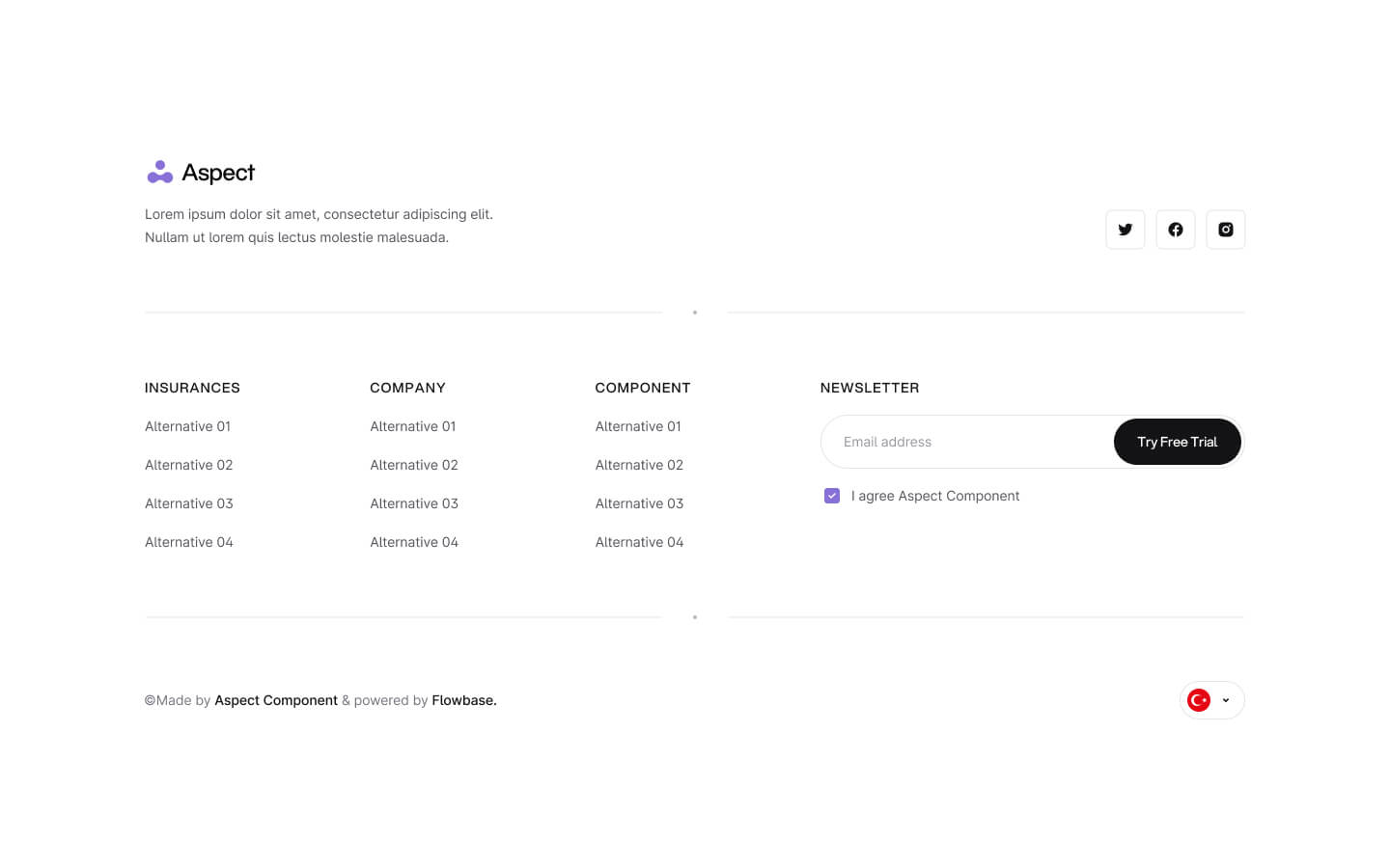 Webflow Footer Component | Flowbase