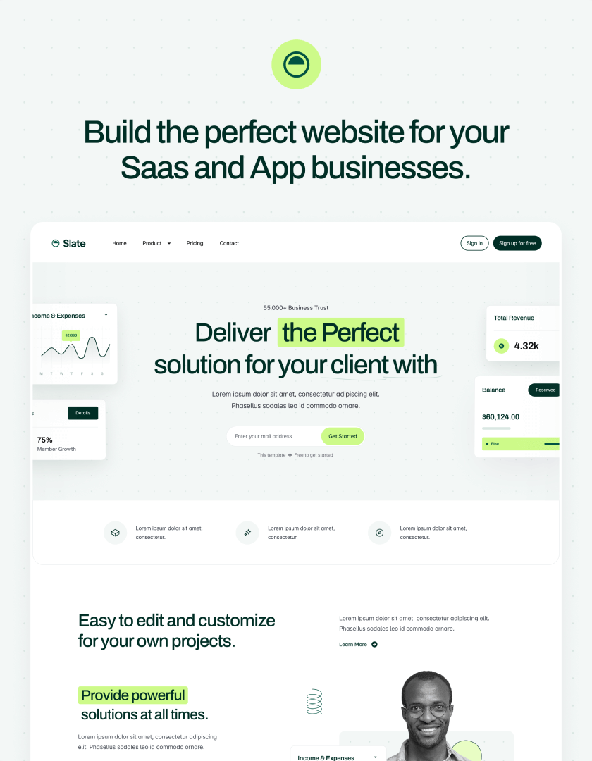 Slate SaaS Template Template | Flowbase