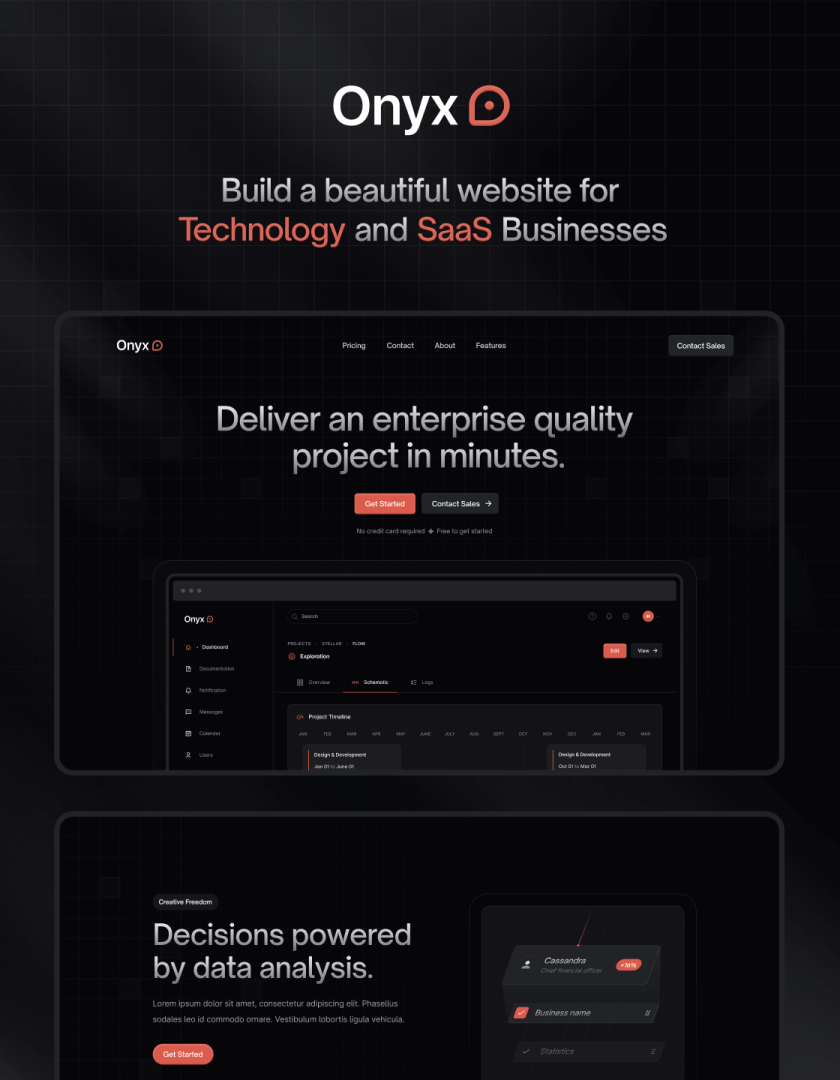 Onyx Dark SaaS Template | Flowbase