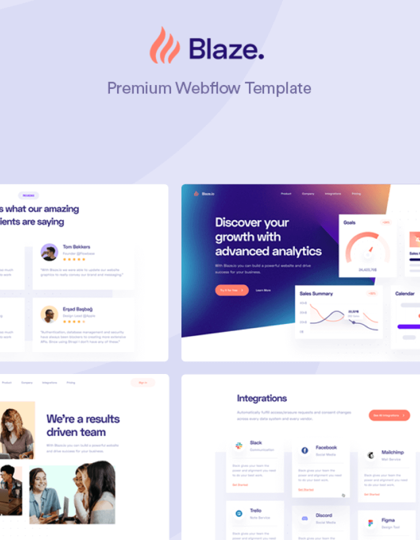 Blaze Startup SaaS Template | Flowbase