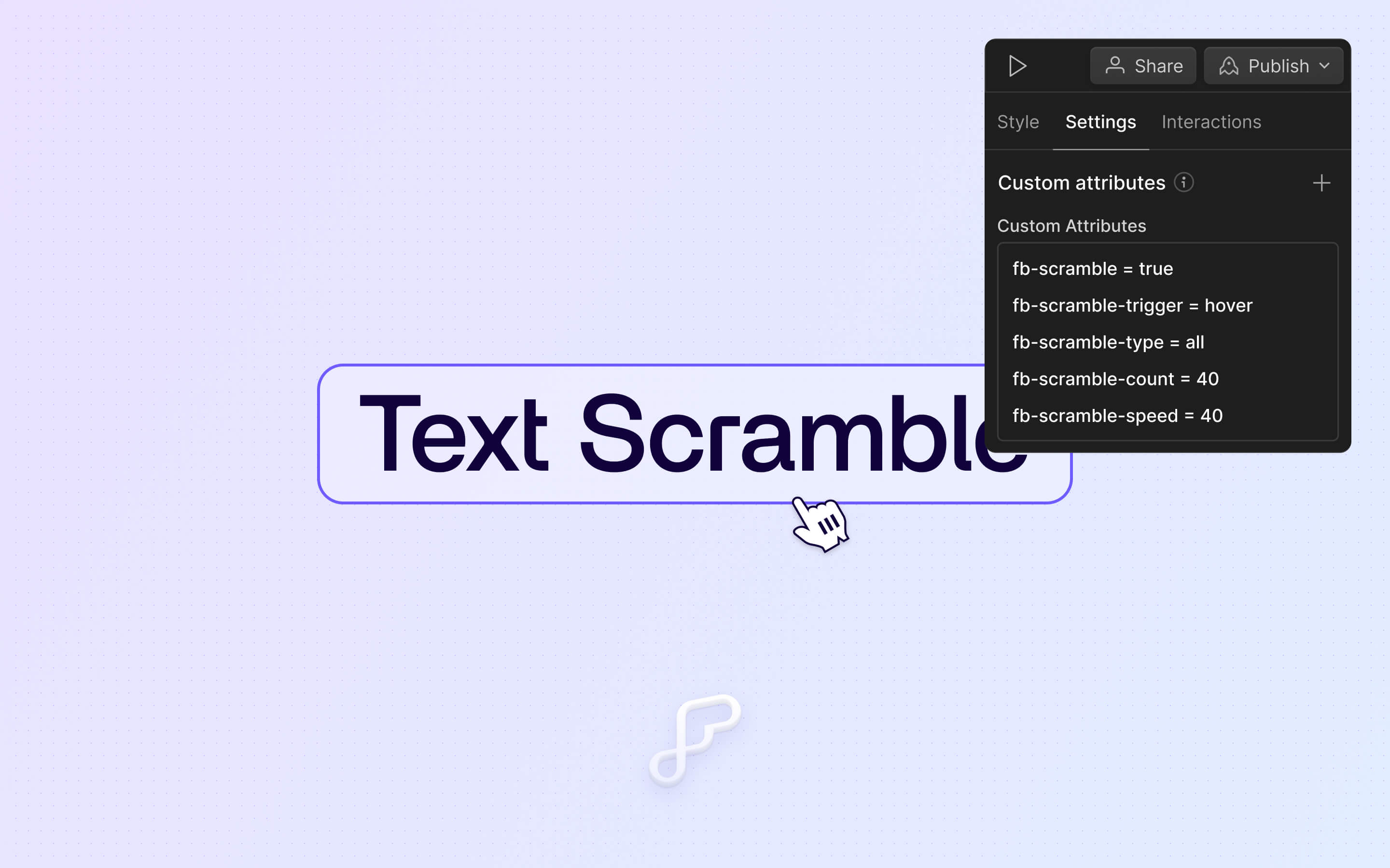 Webflow Text Scramble Booster | Flowbase