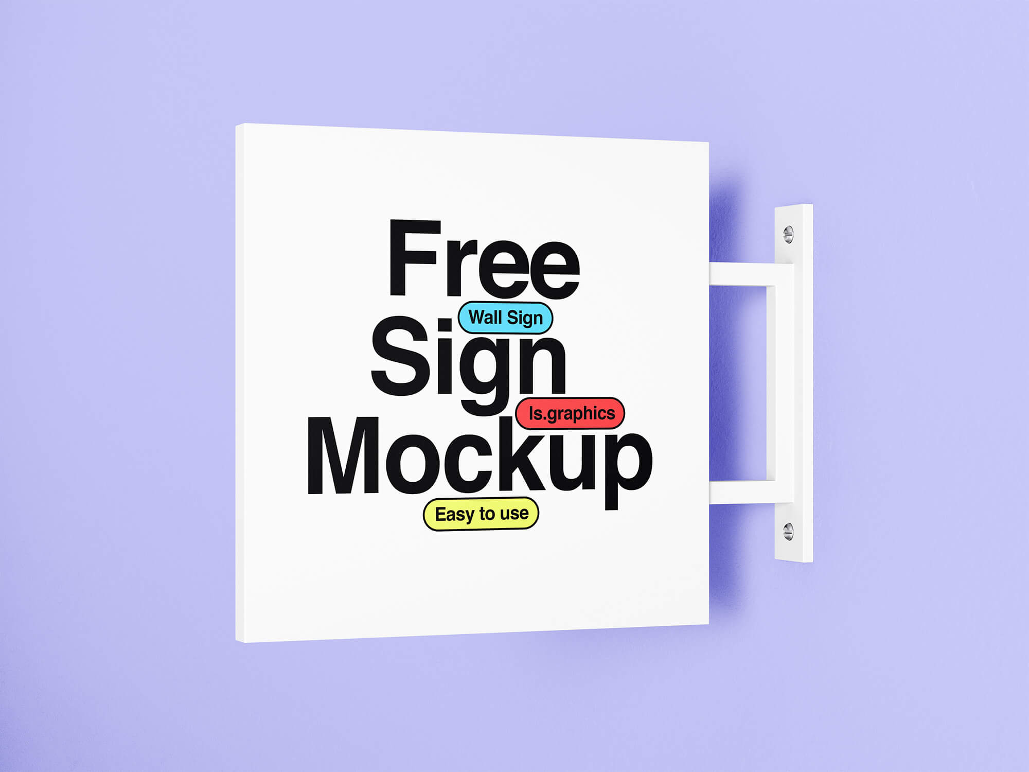Minimalistic Free Wall Sign Mockup | ls.graphics