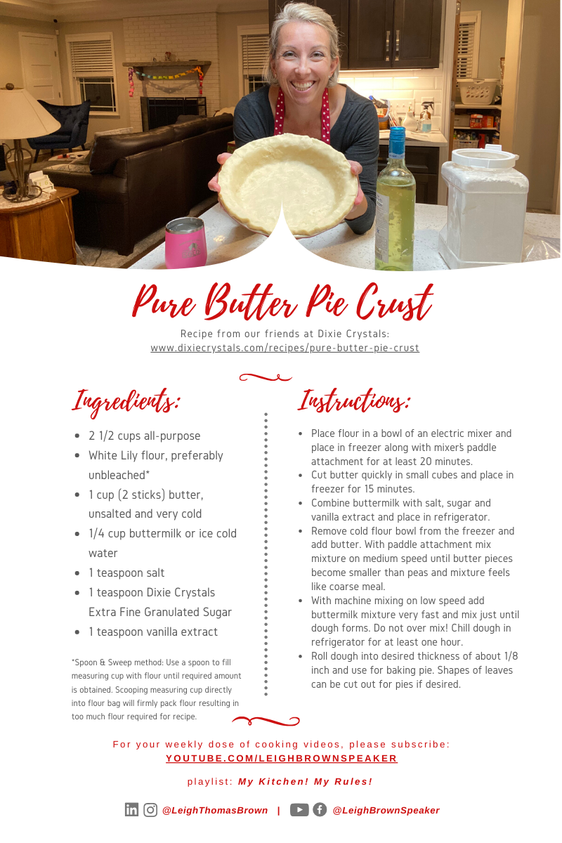 Pure Butter Pie Crust from Dixie Crystal's Recipe Book!