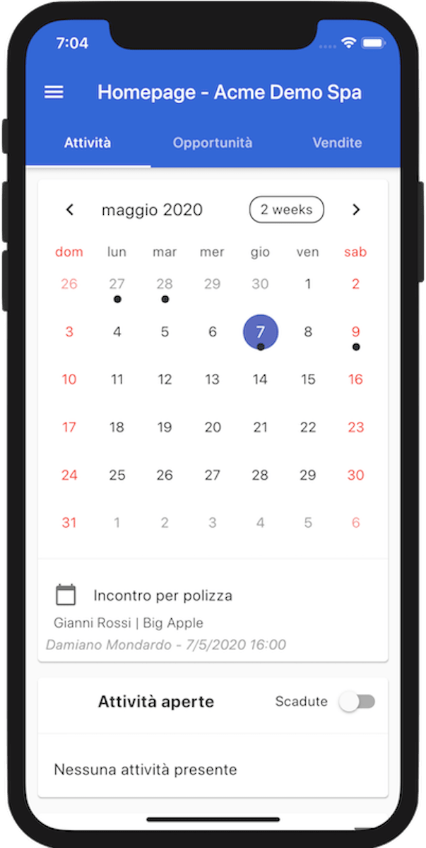 Gestione clienti mobile