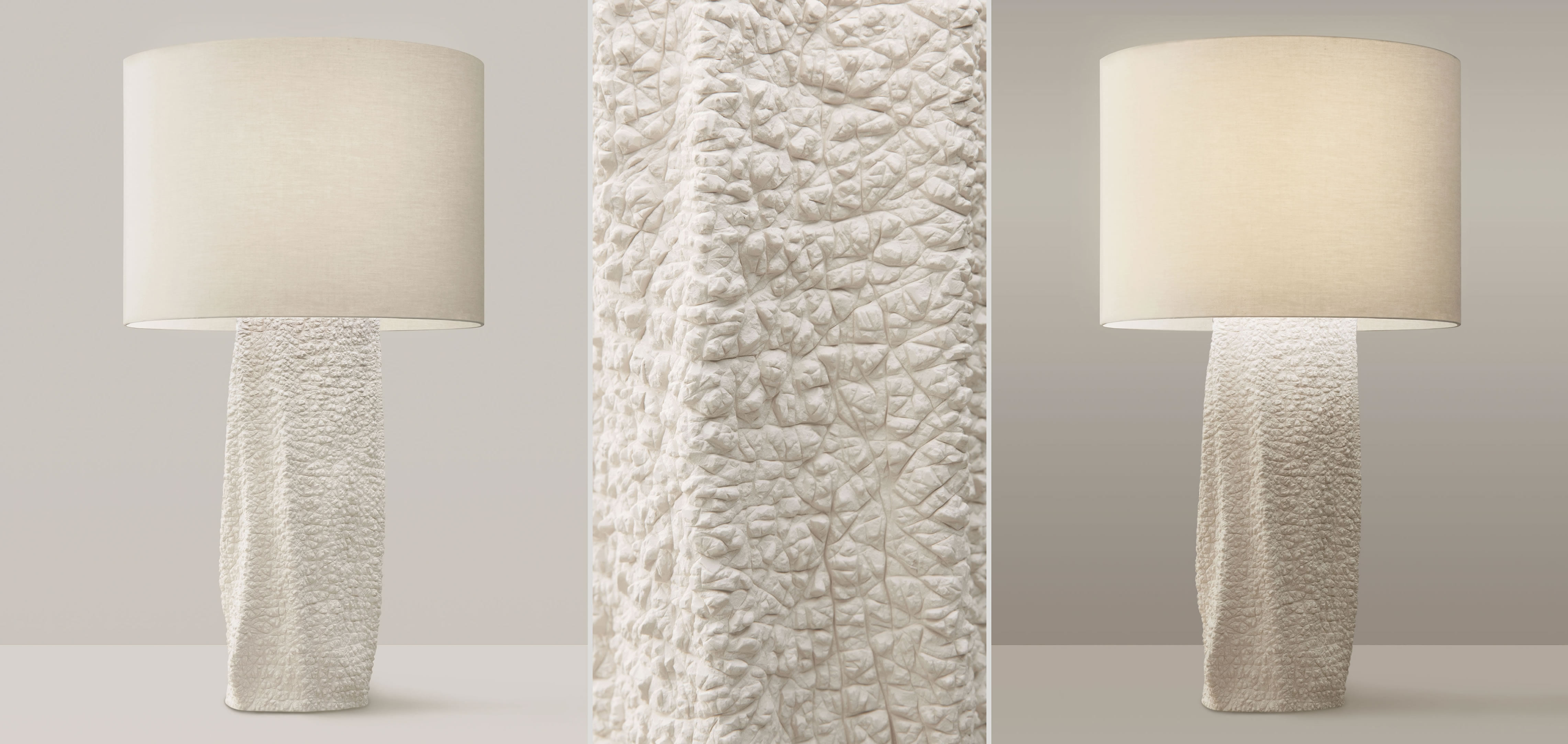 Hand Carved Table Lamp With Fabric Shade | Gilles Caffier | Habachy Designs