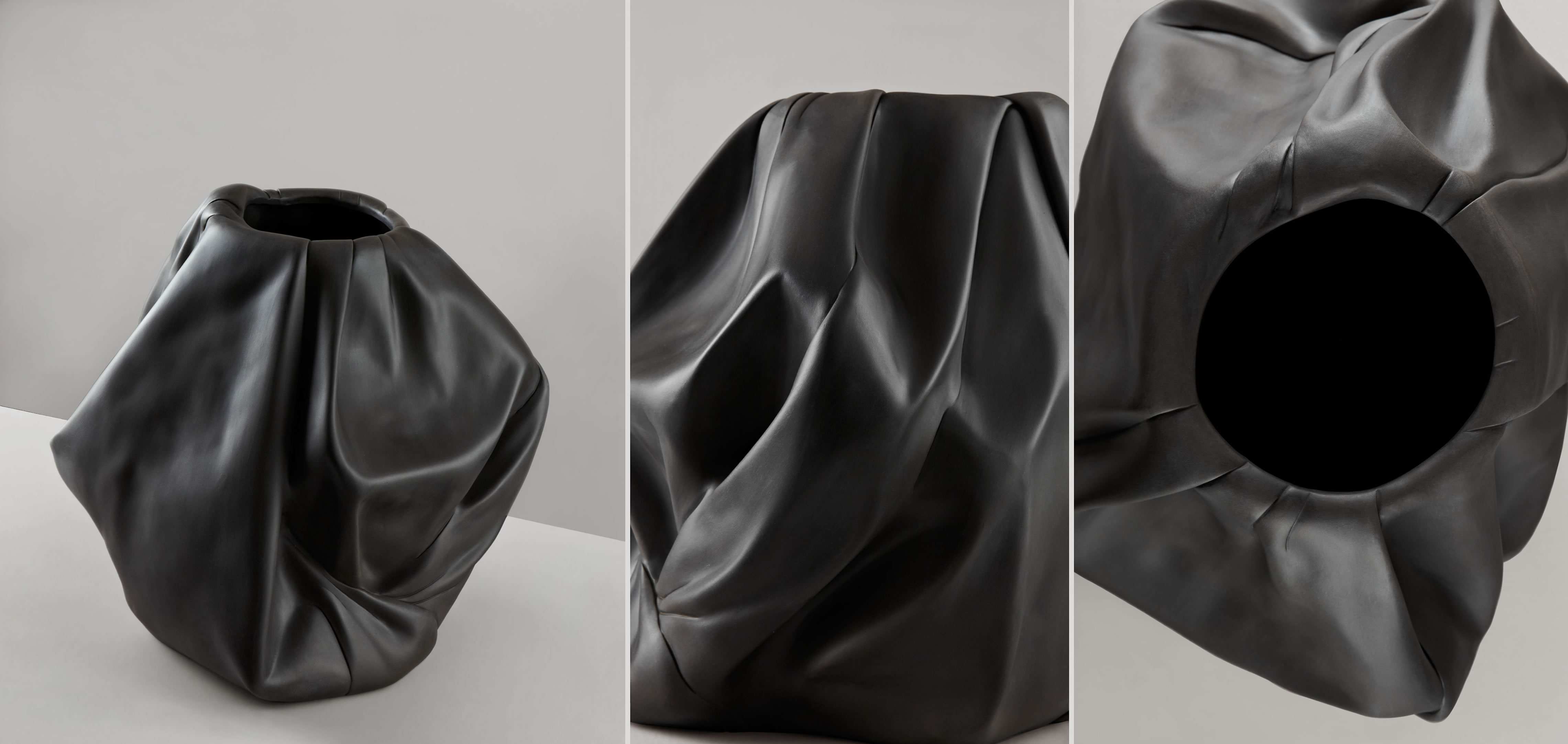 "Couture Drape" Hand Carved And Casted Object Vase | Gilles Caffier ...