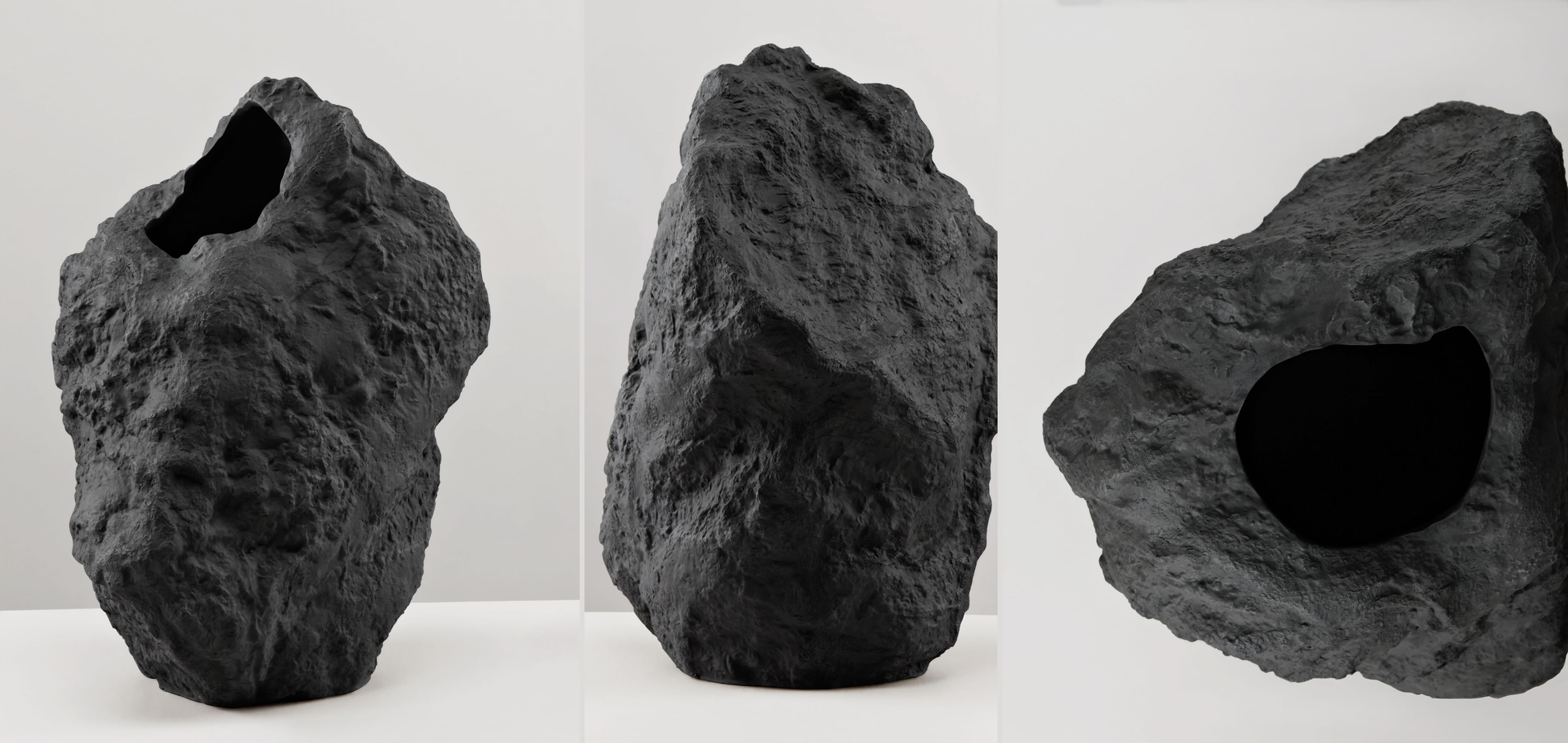 "Rock" Hand Casted And Carved Vase | Gilles Caffier | Habachy Designs