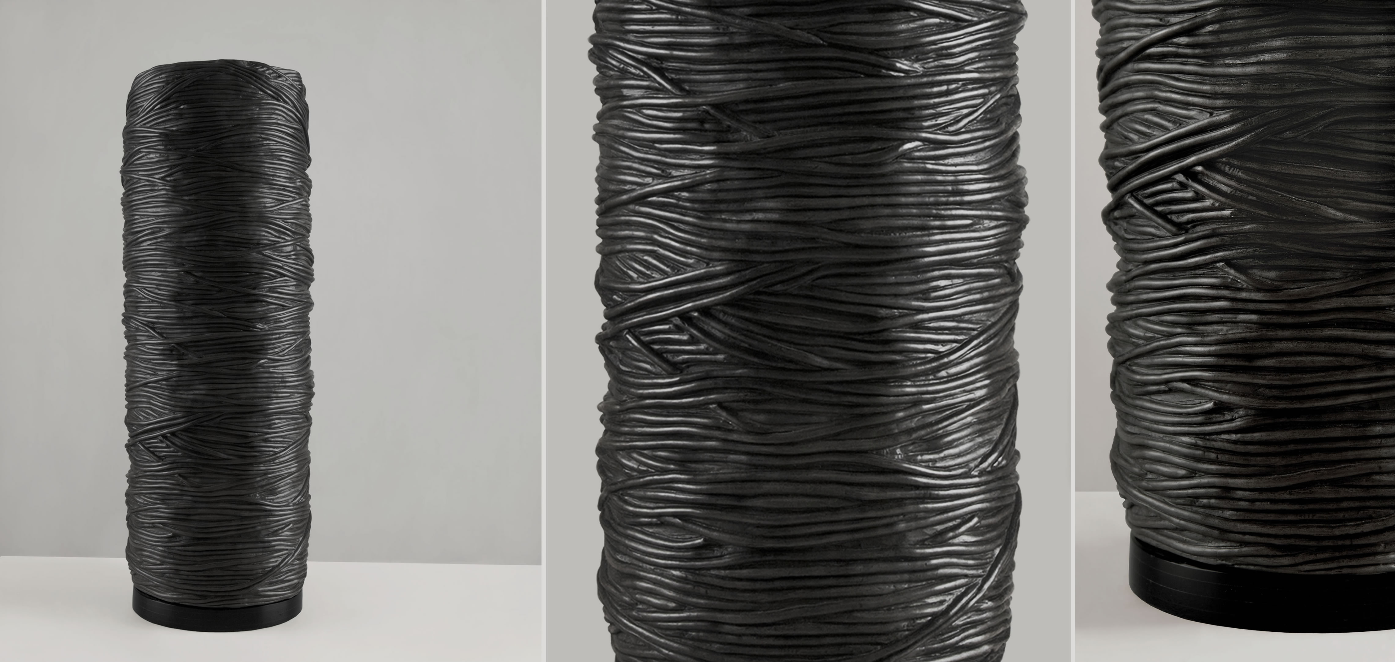 "Cords" Hand Carved Object Vase With A Glossy Base | Gilles Caffier ...