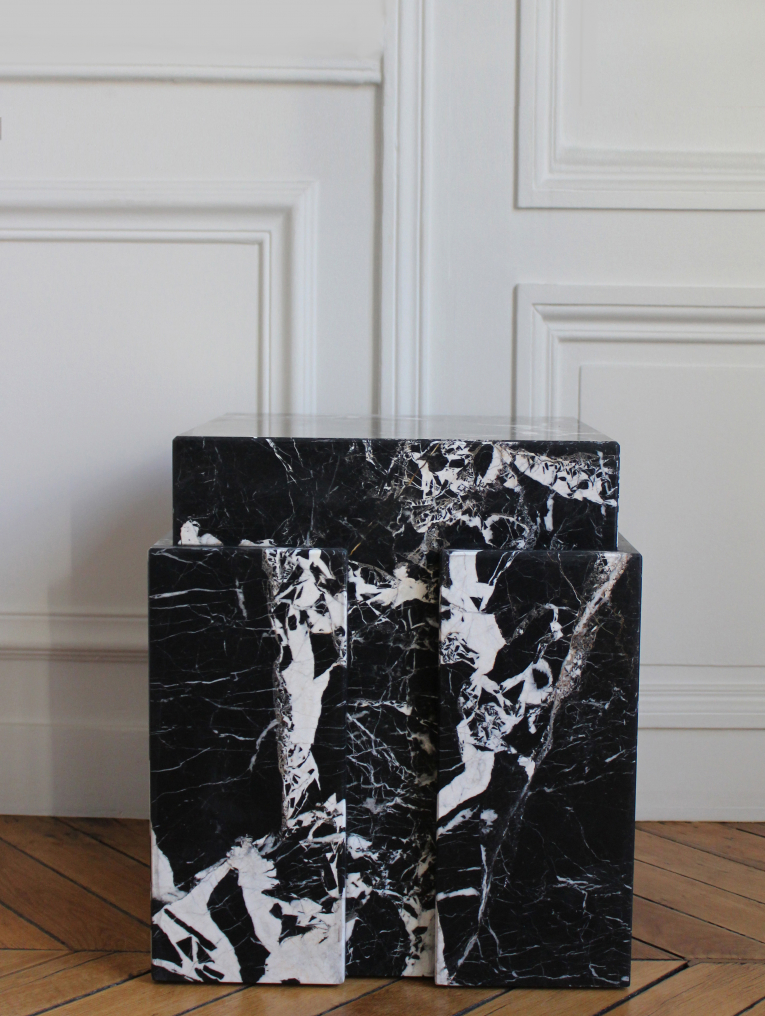 Gabi Black Antique Marble Coffee Table | Marbera | Habachy Designs