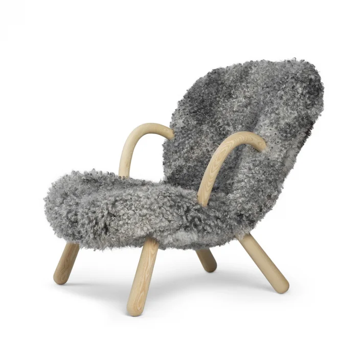 Paustian Arctander Lounge Chair with Armrests, Sheepskin in Gray ...