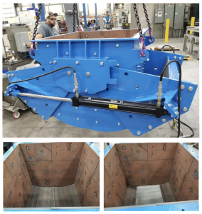 Vortex Titan Dual-Blade Clamshell Gate Handling Hot Briquetted Iron ...