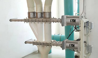 Wye Line Diverter Handling Flour | Vortex