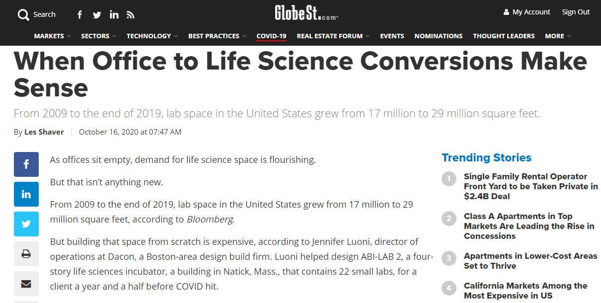 Insight | When Office to Life Science Conversions Make Sense | Dacon ...