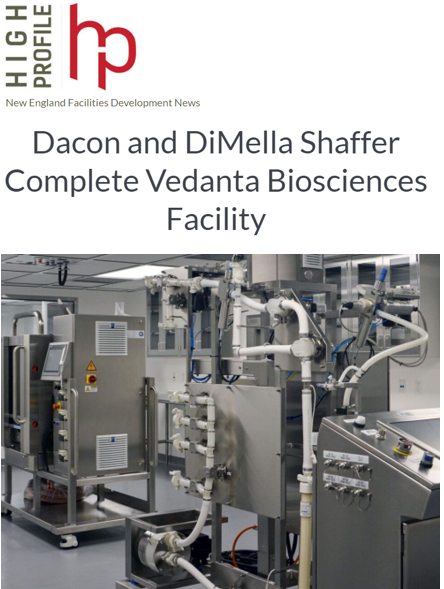 Insight | Dacon and DiMella Shaffer Complete Vedanta Biosciences Facility | Dacon Corporation