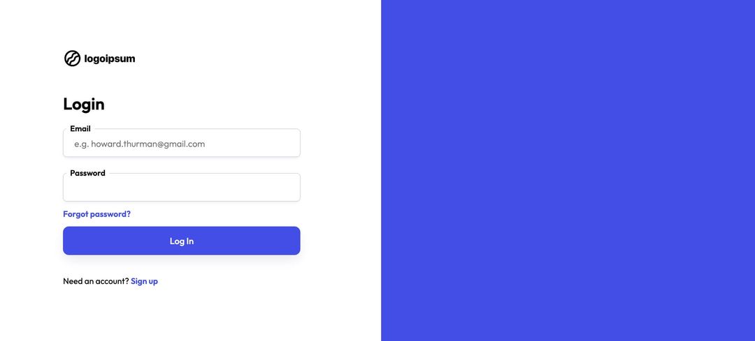 Splitscreen Login Page | Free Webflow Component