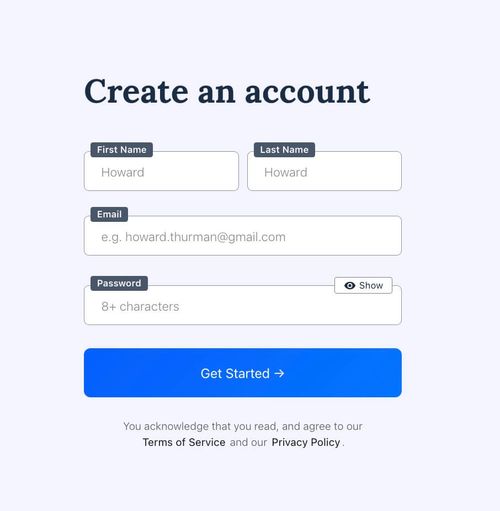 Classy Sign Up Screen | Free Webflow Component