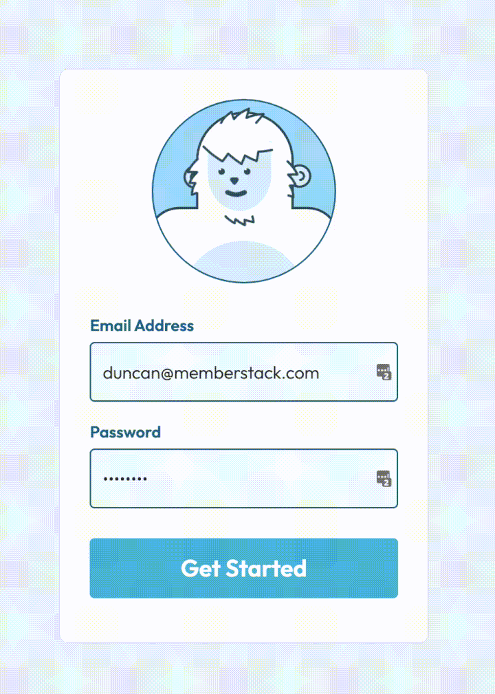 Product Login Form for Webflow