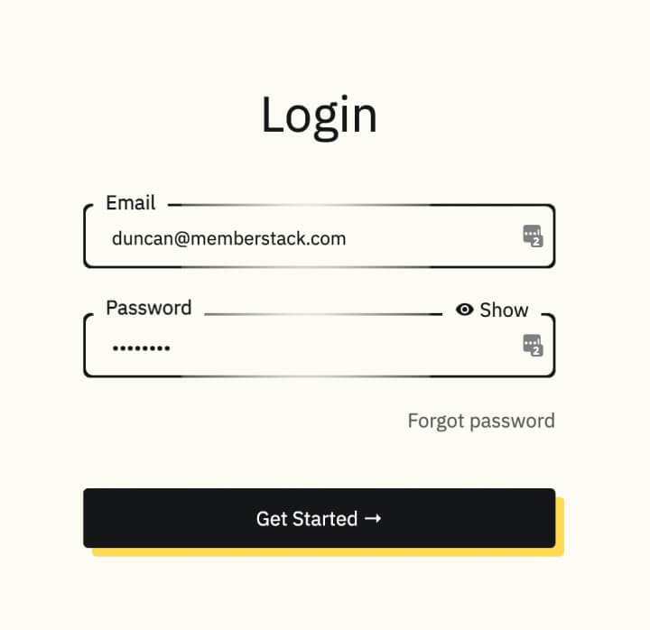 Login w/ Slider for Webflow