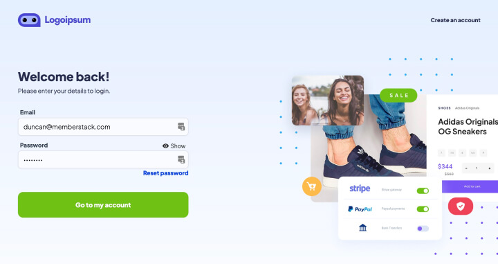 Fun Log In Screen for Webflow