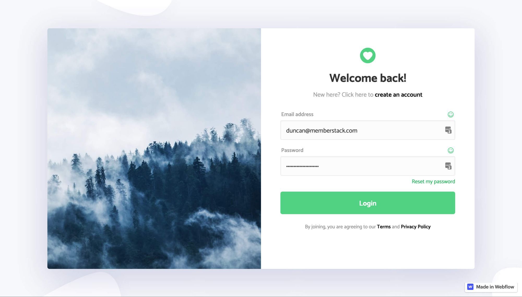 Membership-Logins | Free Webflow Component