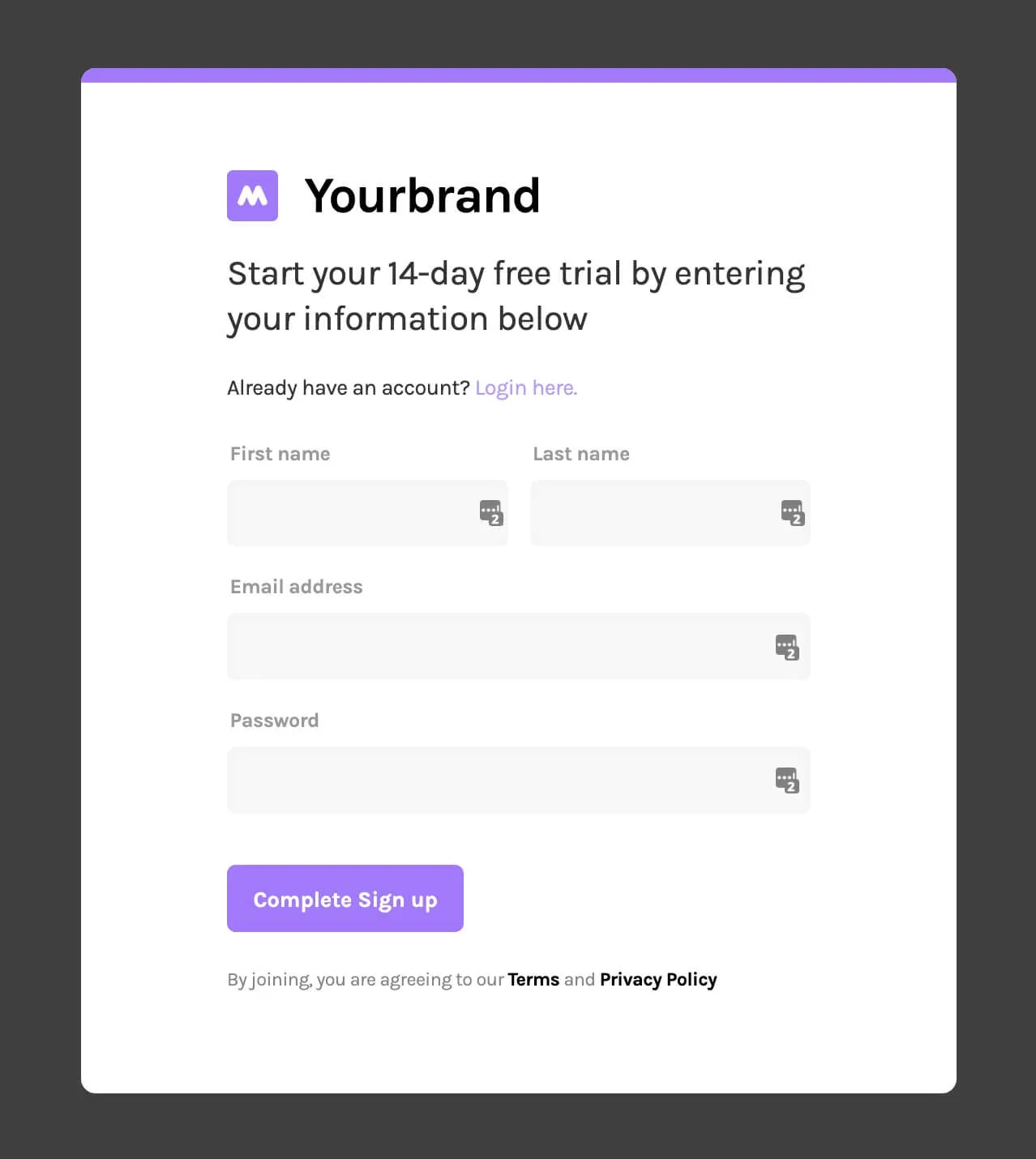 Yellow Login Screen | Free Webflow Component