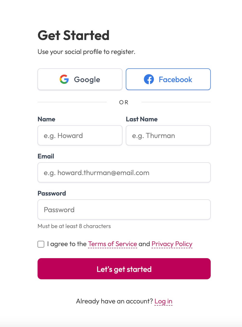 Create an Account | Free Webflow Component