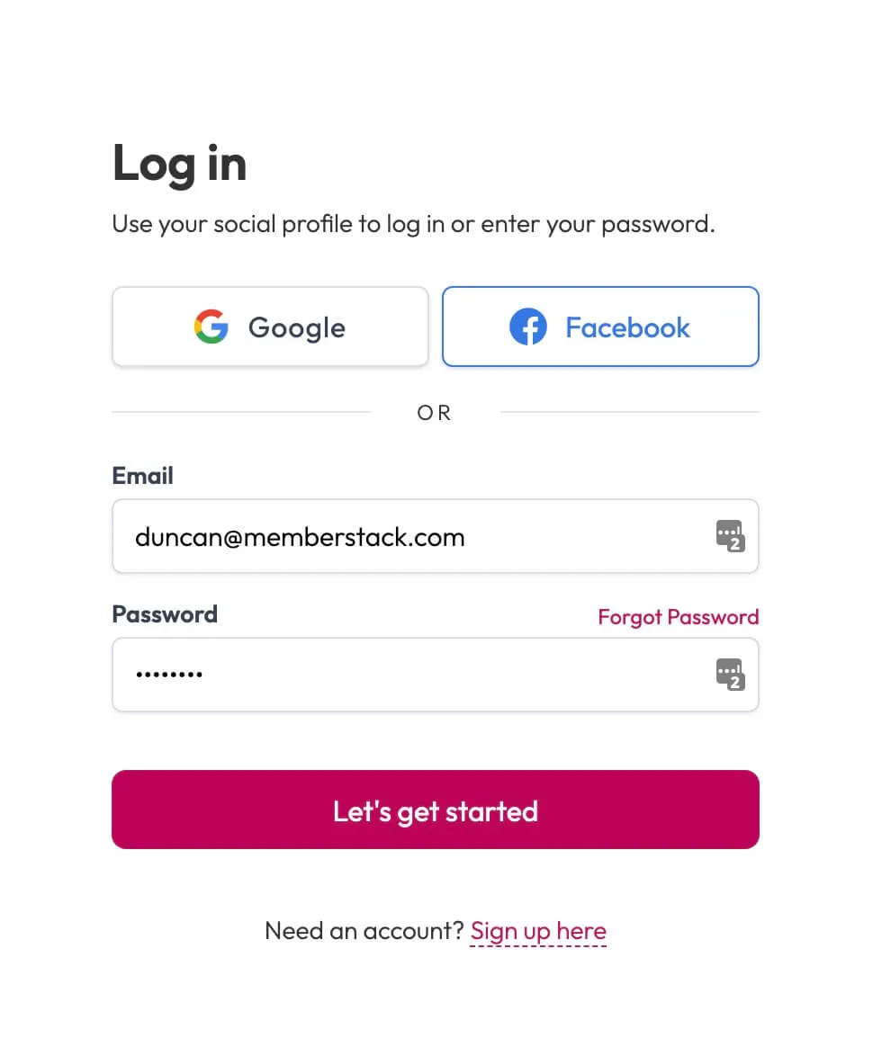 Authentication Form | Free Webflow Component