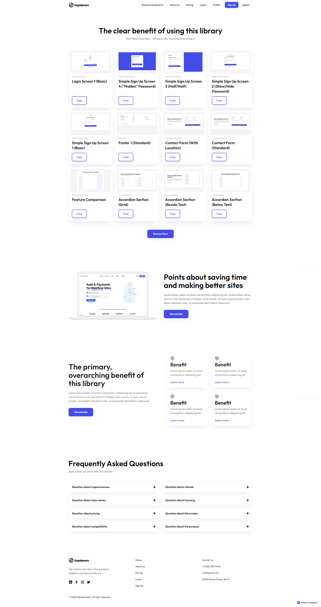 #15 Webflow Component Library Template | Webflow Template