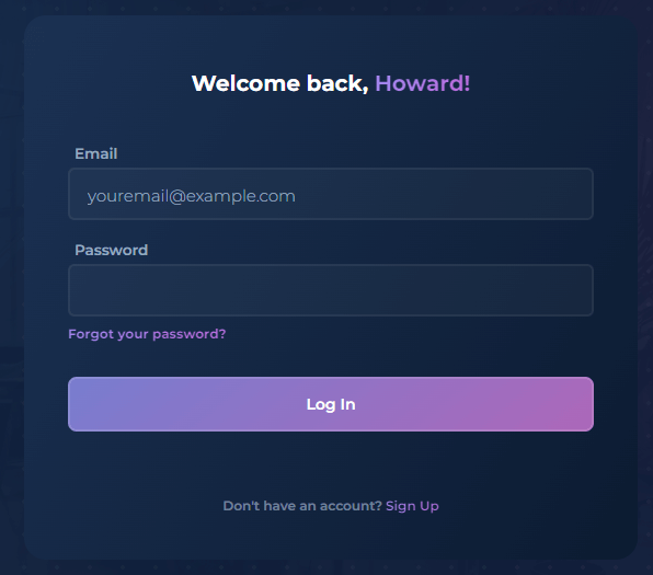 Dark Purple Login Form | Free Webflow Component