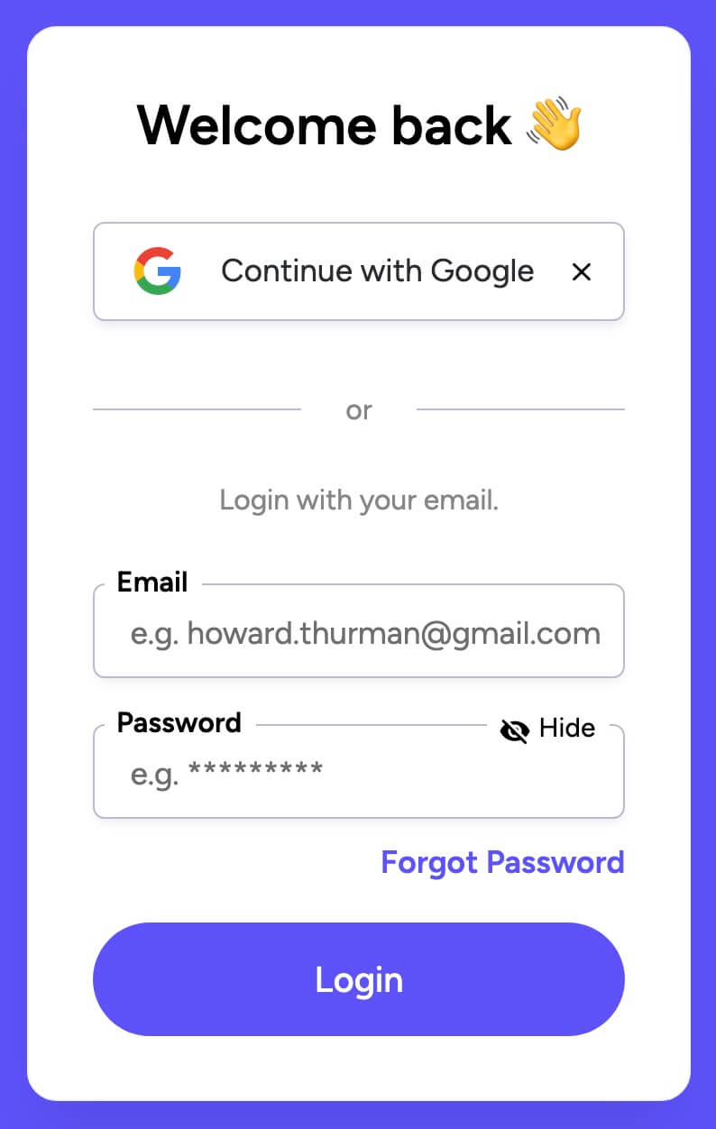 Startup Login Form | Free Webflow Component