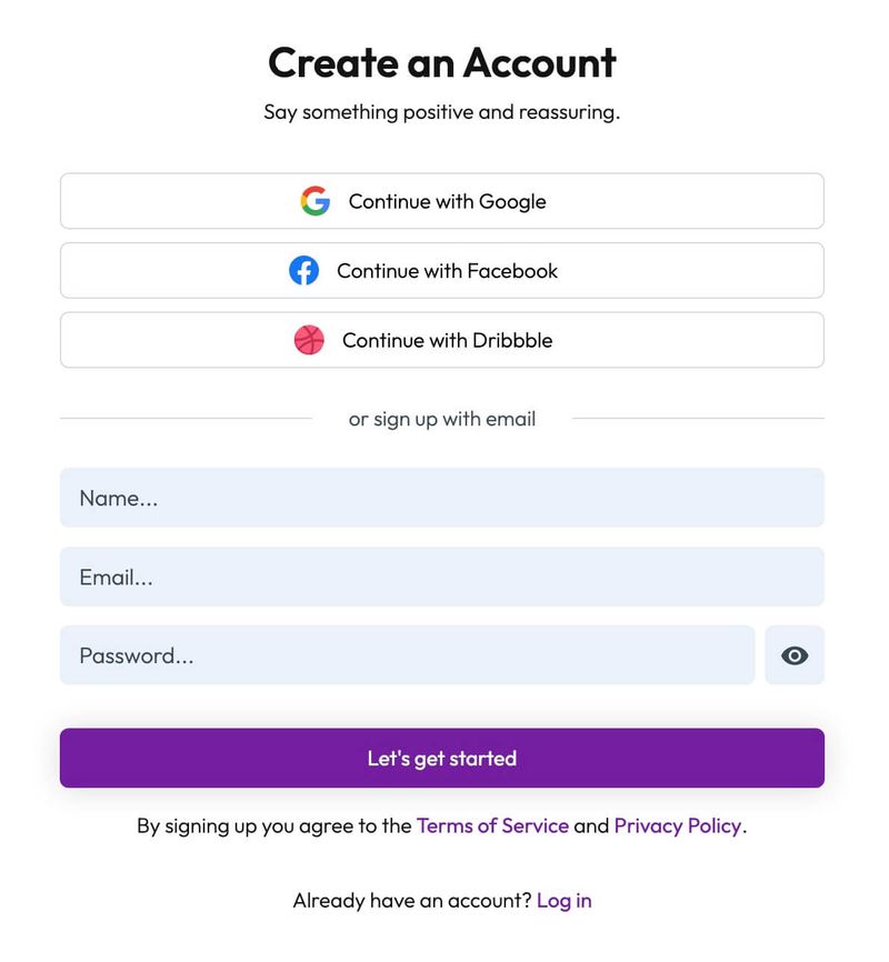 Mobile First Sign Up | Free Webflow Component