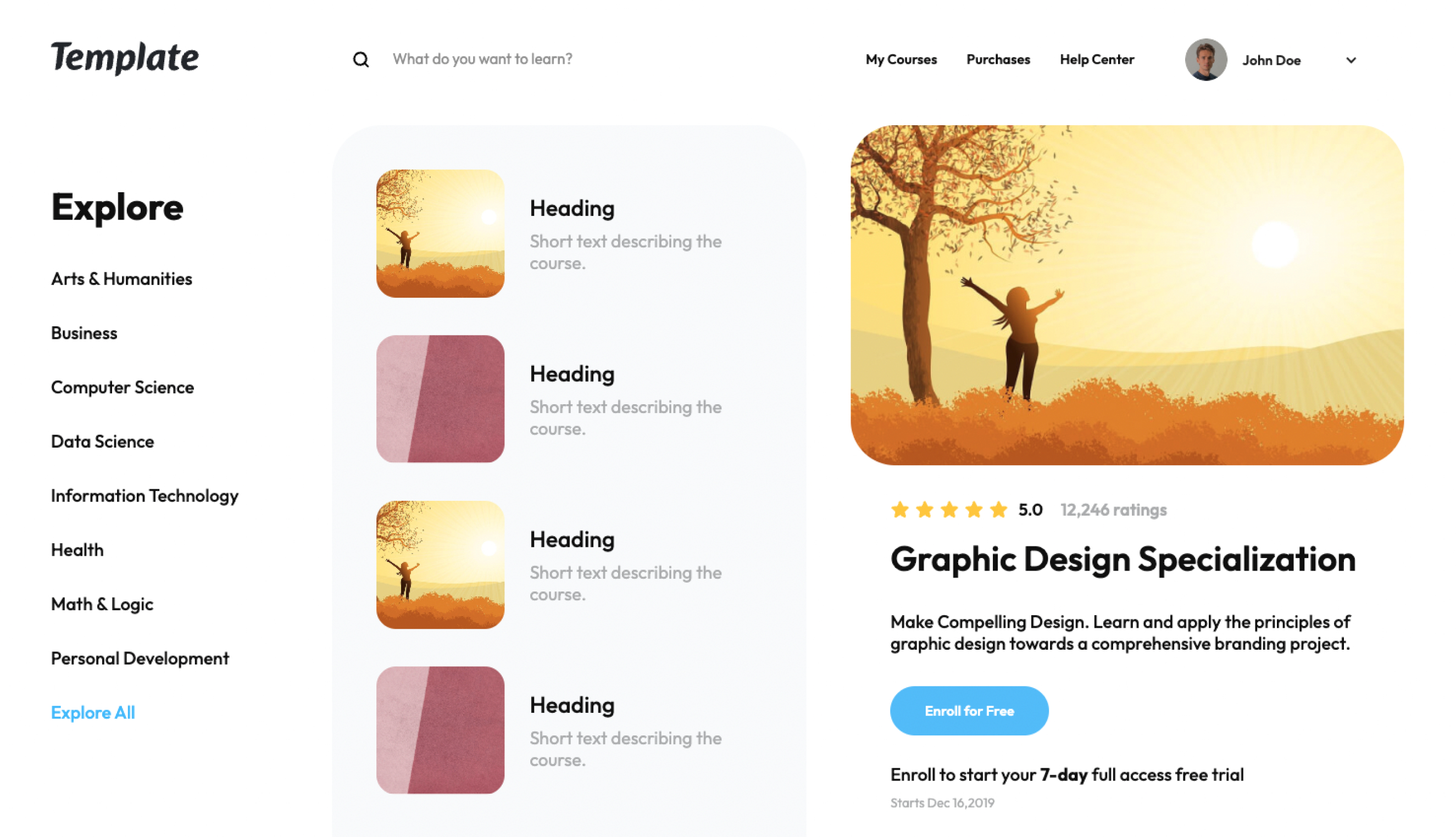 Online Course Dashboard | Webflow Template Online Course Dashboard | Webflow Template