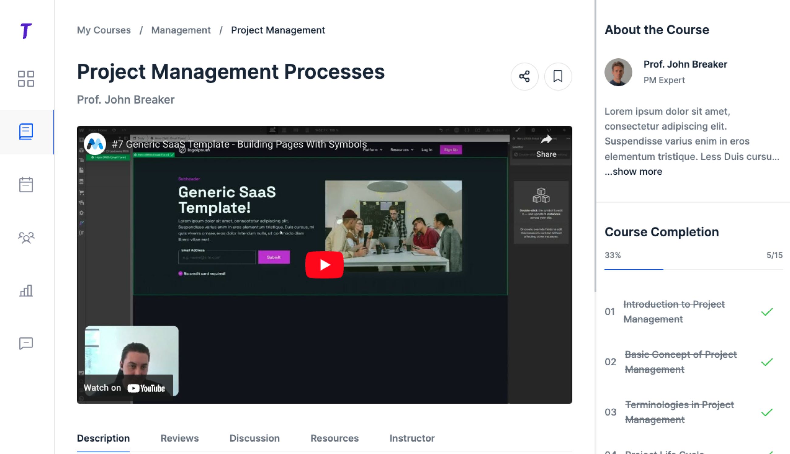 eLearning Dashboard | Webflow Template