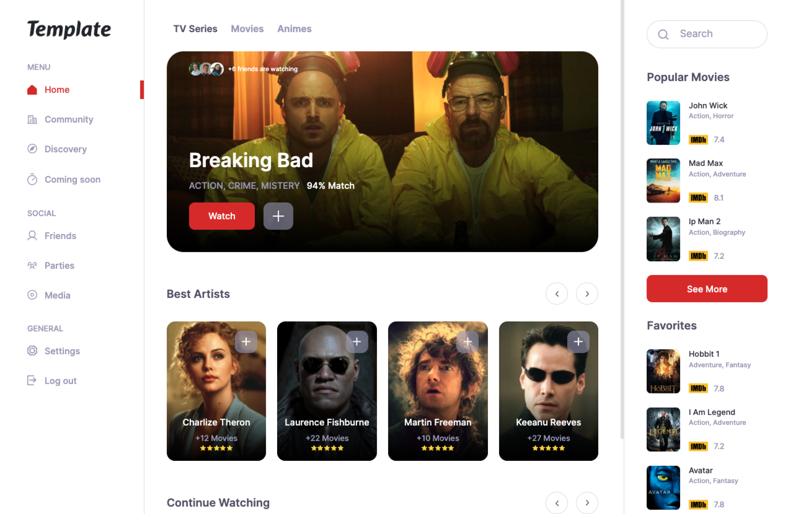 Entertainment Dashboard | Webflow Template