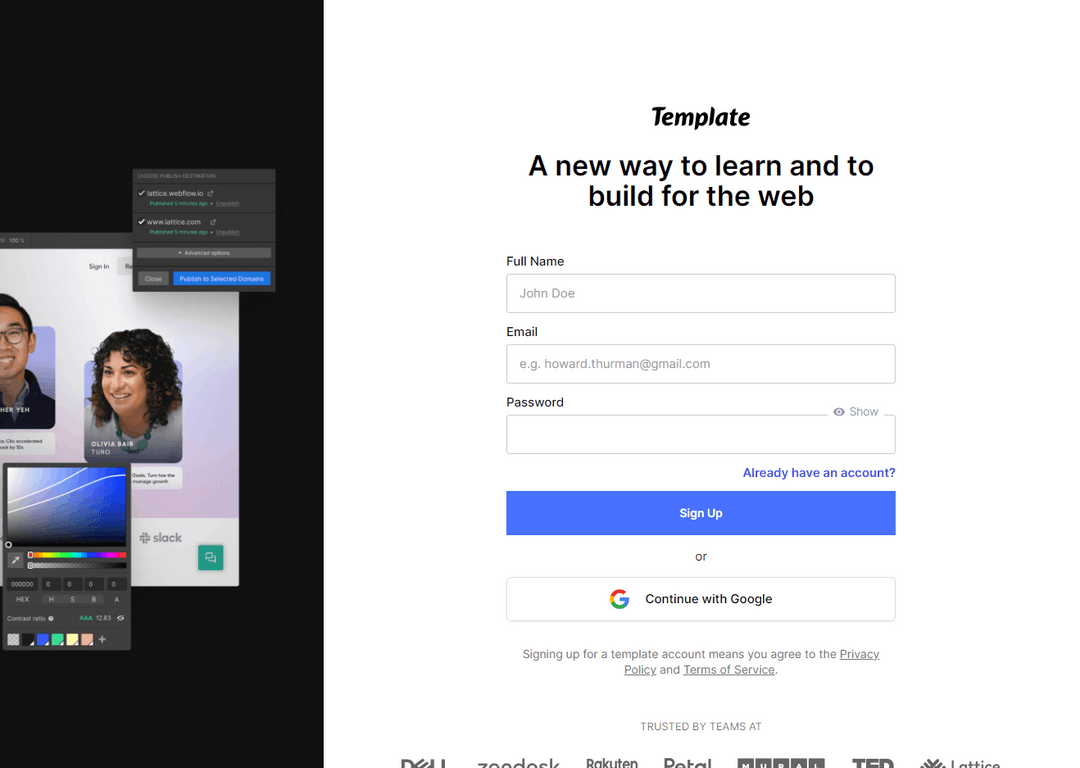 Webflow Signup Form | Free Webflow Component