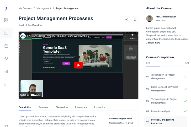 eLearning Dashboard | Free Webflow Component