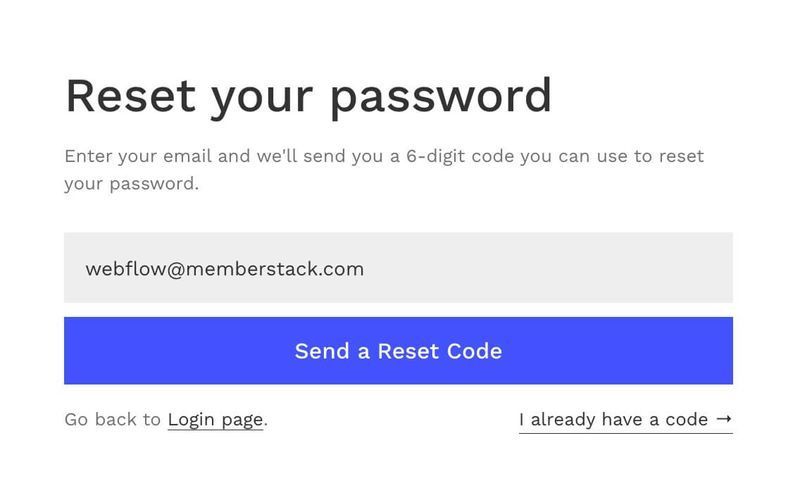 Webflow Forgot Password Form | Free Webflow Component