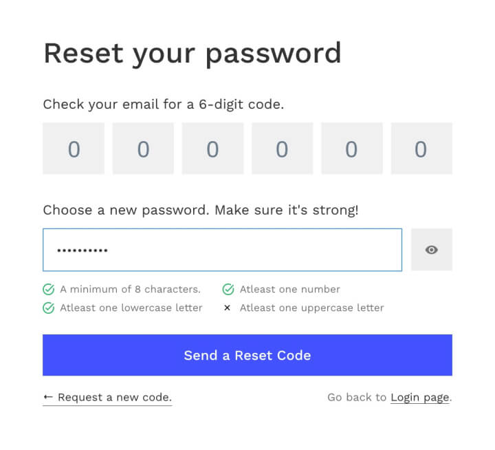 Downloads Forgot Password for Webflow