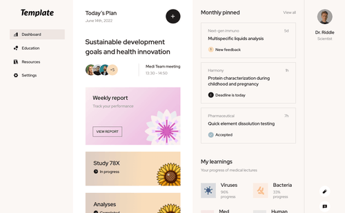 Warm Webflow Dashboard Cloneable | Free Webflow Component
