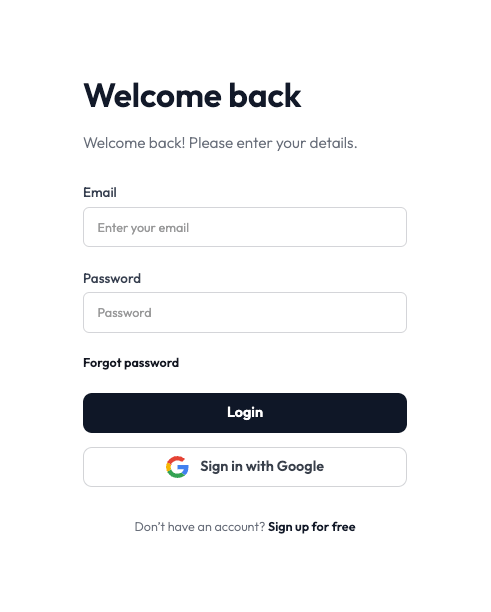 Webflow Login Form With Google Auth | Free Webflow Component