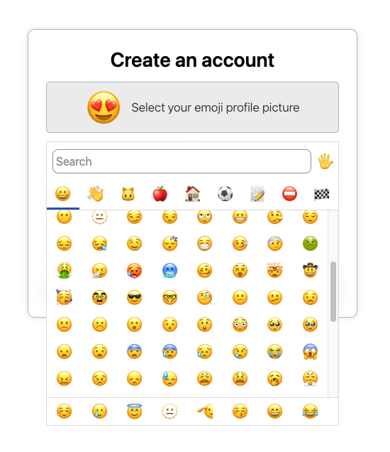 Sign Up + Emoji Profile Pics | Free Webflow Component