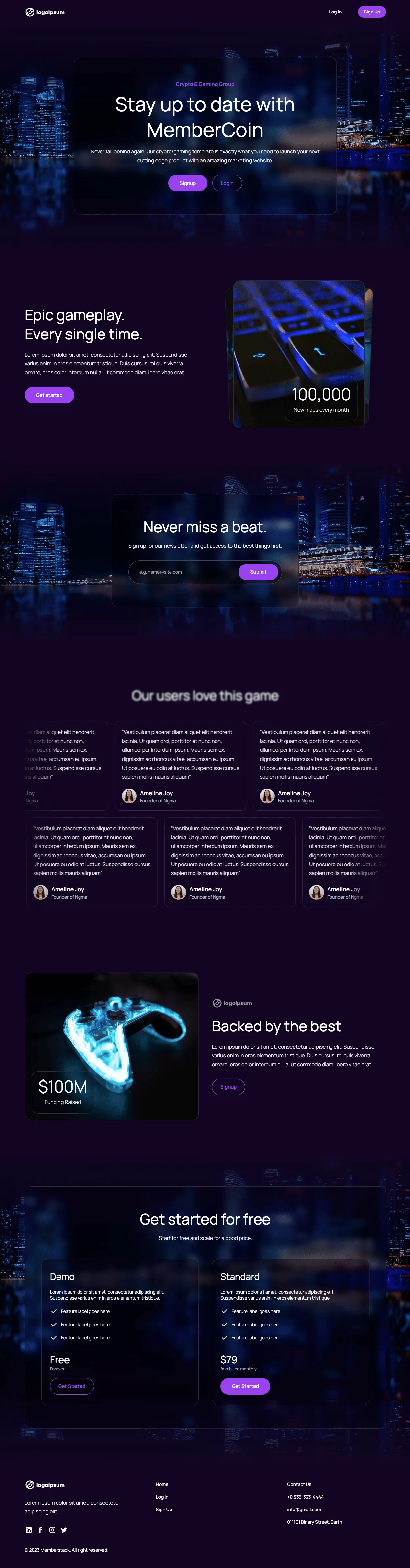 Crypto & Gaming Template | Webflow Template