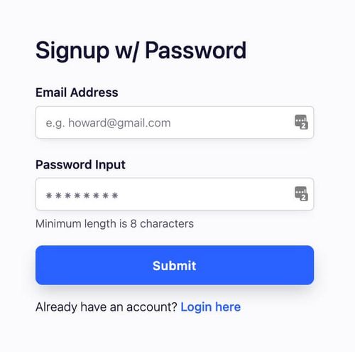 Signup With Password | Free Webflow Component