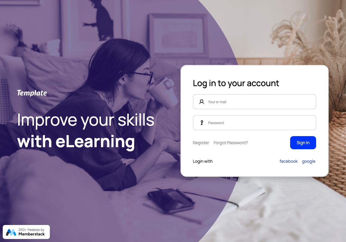 ELearning Sign Up Form | Free Webflow Component