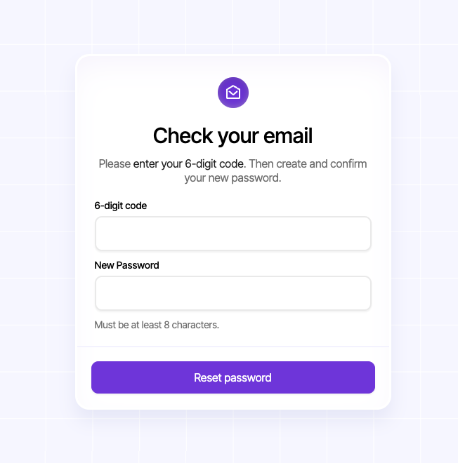 Forgot Password Step 2 | Free Webflow Component