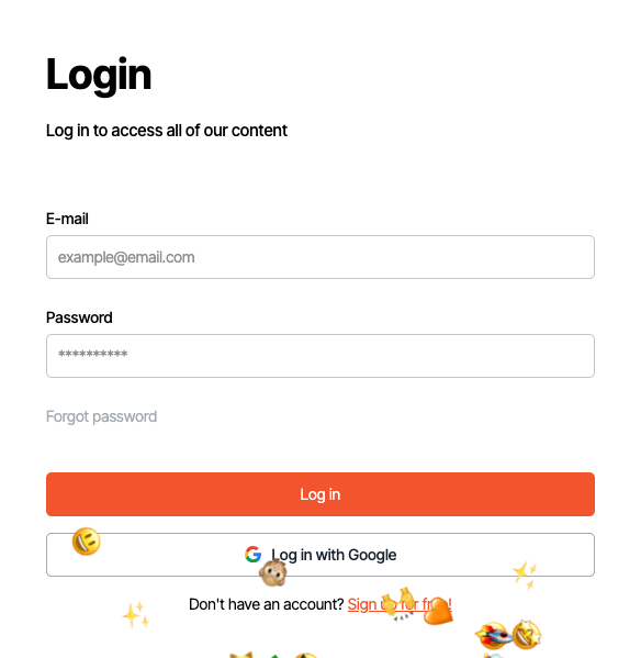 Emoji Pop Log In Form | Free Webflow Component