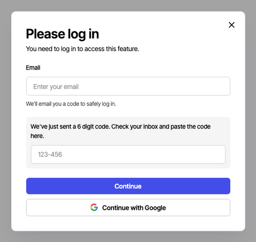 Passwordless Login Modal | Free Webflow Component