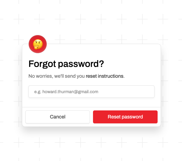 Red Forgot Password (Step 1) | Free Webflow Component