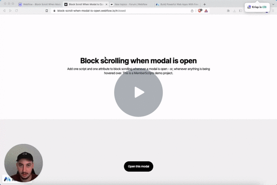 #43 - Block Scrolling When Modal Is Open | Webflow Powerups